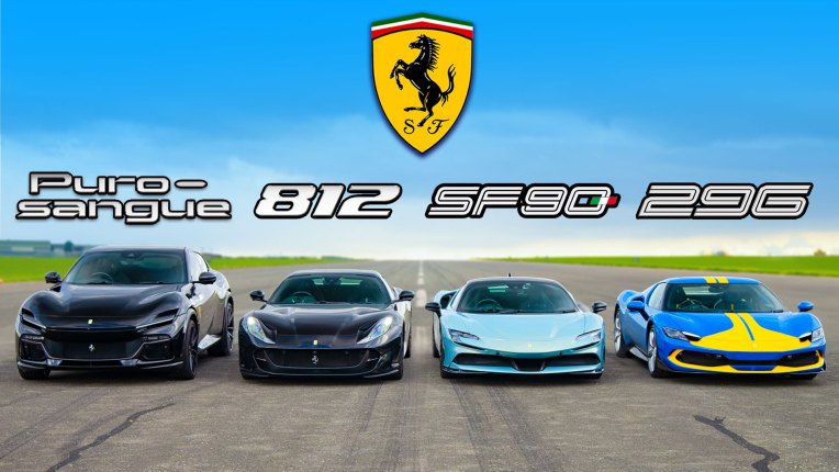 Ferrari Purosangue vs 296 GTB vs SF90 vs 812 Superfast σε κόντρες στην ...