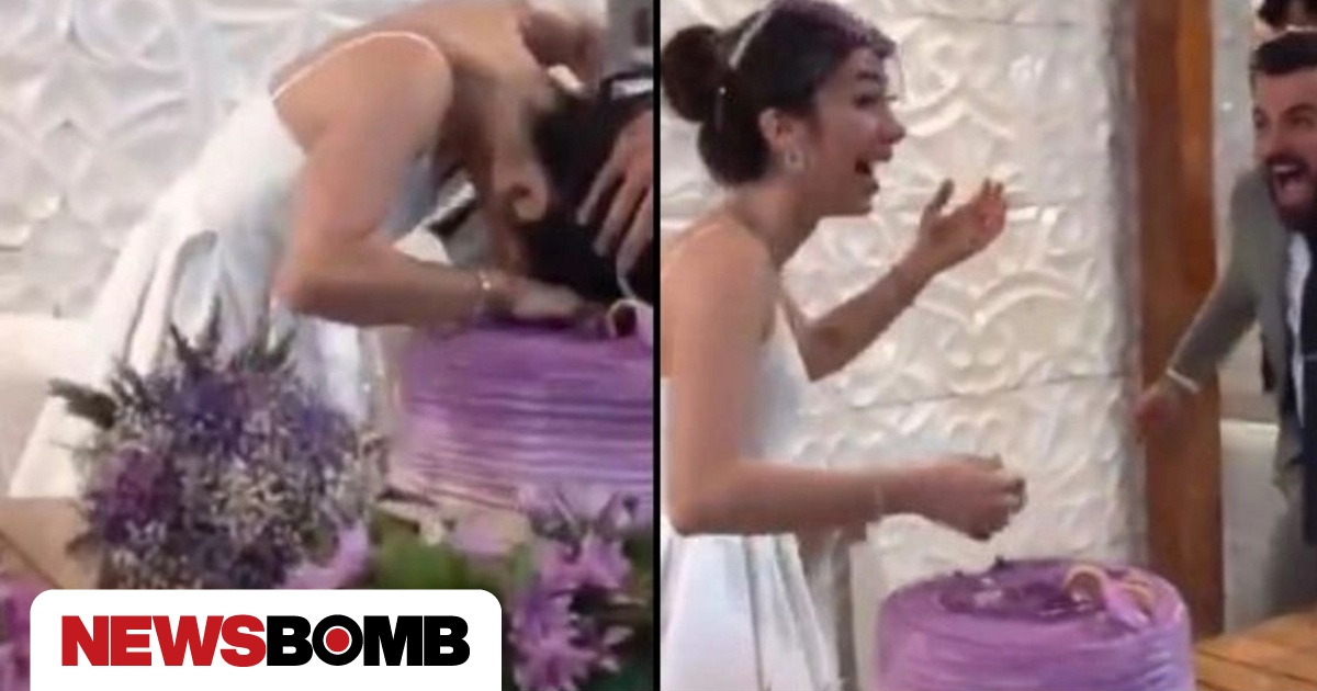 Γαμπρός-κάφρος βούτηξε τη μούρη της νύφης στη γαμήλια τούρτα και σήκωσε θύελλα αντιδράσεων (vid ...