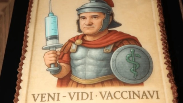 "Veni, vidi, vaccinavi": Η viral τούρτα της Ευγενίας Μανωλίδου για τα ...